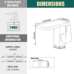 Hoimpro Matte Black Bathroom Faucet, Waterfall Vanity Faucet, Stainless Steel Sink Faucet for Bathroom and Lavatories, Side Single Handle Faucet with cUPC Water Supply Line,Deck Plate,1 or 3 Holes
