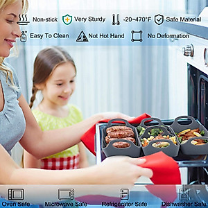 Pinzovemo Silicone Baking Sheet Pan Dividers,Sturdy Heatproof Handles Nonstick Tray,Cooking Reimagined,Reusable Bakeware Set for Meal Prep,Easy to Clean,Air Fryer,Oven Safe