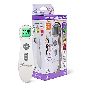 Dreambaby Touchless Non Contact Digital Infrared Forehead Thermometer - Fever Temperature Scanner - for Baby and Adults (with Object Mode Switch Option) - Model L341