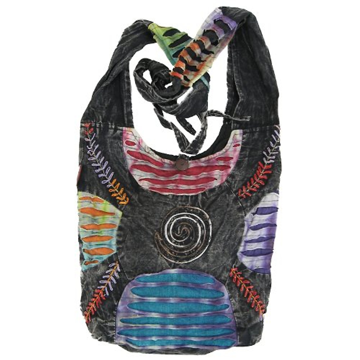 Original Collections Bohemian Embroidered Ripped Razor Cut Crossbody Hippie Purse Handbag AND Backpack Multicolor