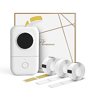 Mini Label Maker, Compatible with Phomemo D30 Label Maker Machine with 3 Tapes, Small Bluetooth Labelers Sticker Maker, Portable Wireless Label Printer Lots Fonts Available for Phone Office Home
