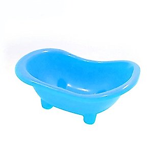 UEETEK Pet Bathtub Bathroom,Small Animal Mice Bathtub Bath Basin for Rat Hamster (Blue)