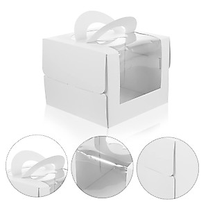 NOLITOY Handheld Cake Carrier Box 10pcs Cake Packing Boxes for Wedding Birthday