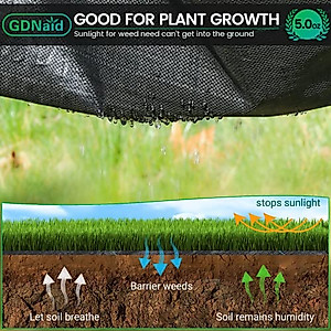 GDNaid 3ftx100ft Weed Barrier Landscape Fabric Heavy Duty, Premium 5oz Weed Barrier Fabric Garden Ground Cover, Weed Control Fabric, Woven Geotextile Fabric for Underlayment