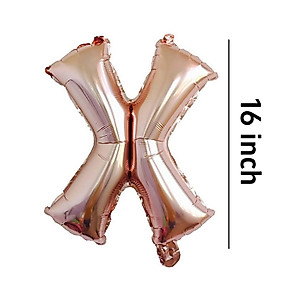 Dzrige 16 Inch XOXO Balloons,Valentine's Day Mylar Foil Letter Balloons for Valentine Party Wedding Bridal Showers Engagement Anniversary Decor Supplies (Rose Gold)