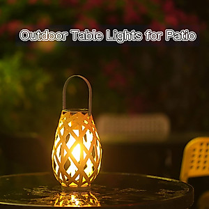 Solar Metal Woven Lanterns Outdoor - 12" Waterproof Hanging Cordless Lantern with Edison Bulb for Farmhouse Yard Patio Garden