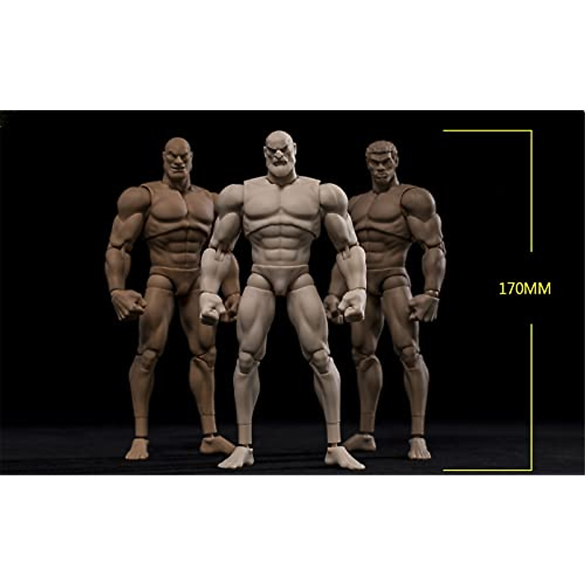 1/12 Scale Male Action Figure,6inch Flexible Muscular Strong Male Action Figure Body Doll Collection (White Skin)