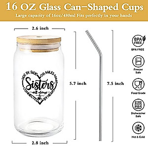 Sister Gifts from Sister, Birthday Gifts For Sister - Best Funny Bday Presents For Big Sister, Little Sister, Sister In Law, Sibling, Soul Sister, Best Friend, Bestie, Women - 16 Oz Coffee Glass