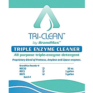 BrandMax BEC1 Tri-Clean Triple Enzymatic Cleaner, One gal Concentrate, Clean Green