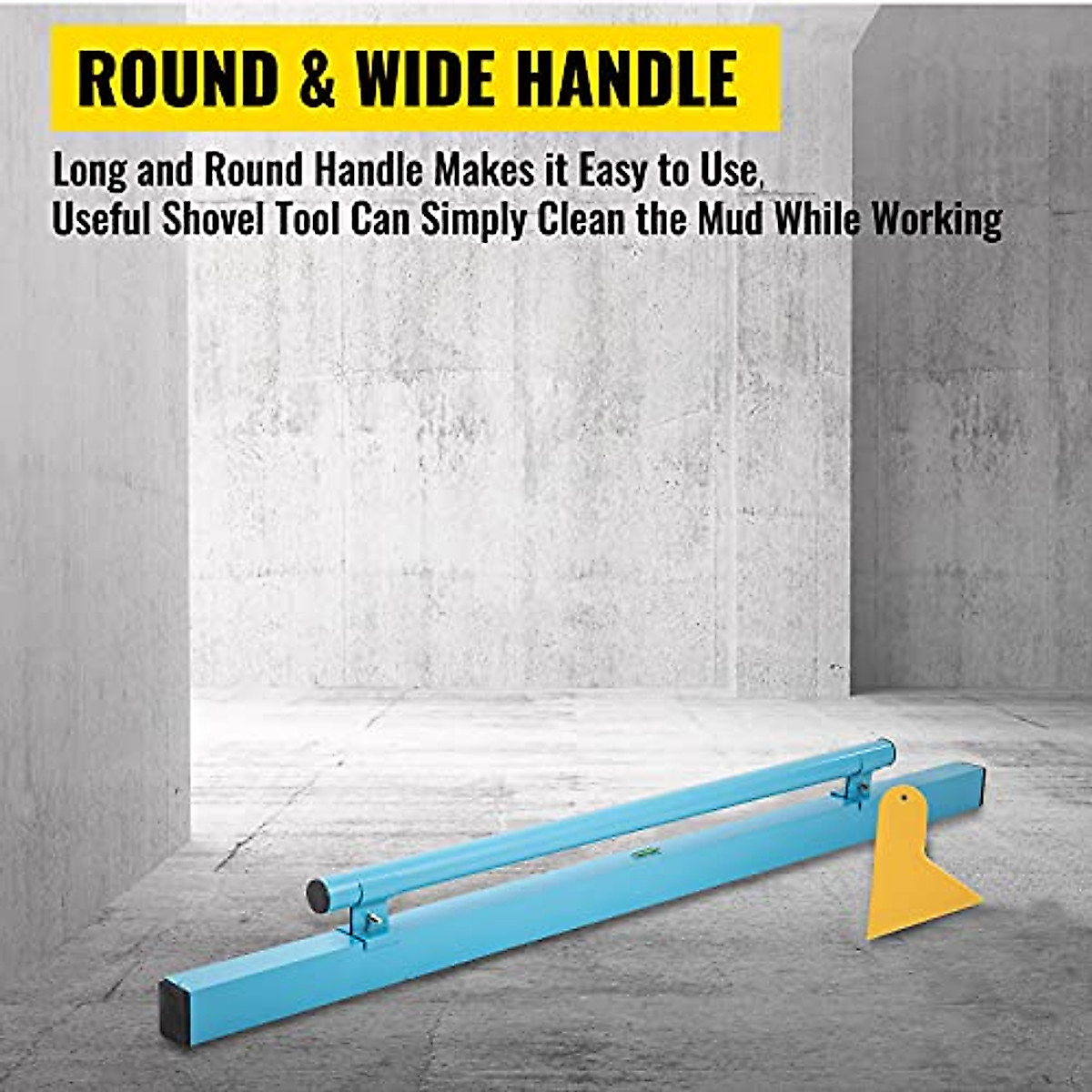VEVOR Concrete Screed, 48" Aluminum Screed Board, Concrete Screed Tool with Built-in Leveling Vial, Lightweight Concrete Screed Board with Comfortable Handle and Plastic Shovel for Construction