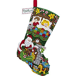 Bucilla, Night Felt Applique Christmas Stocking Kit, 18" (89258E)