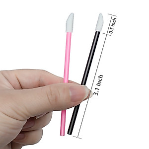 Disposable Lip Wands 600 PCS - Lip Applicators Disposable Black & Pink - Disposable Lip Brushes for Makeup, Lip Gloss or Lipstick - Disposable Makeup Applicators Kit