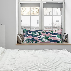 Camo Camouflage Body Pillow Covers Decorative Soft Bedding Satin Pillowcase with Zipper Closure Cooling Breathable Long Pillow Case-21"x 54"