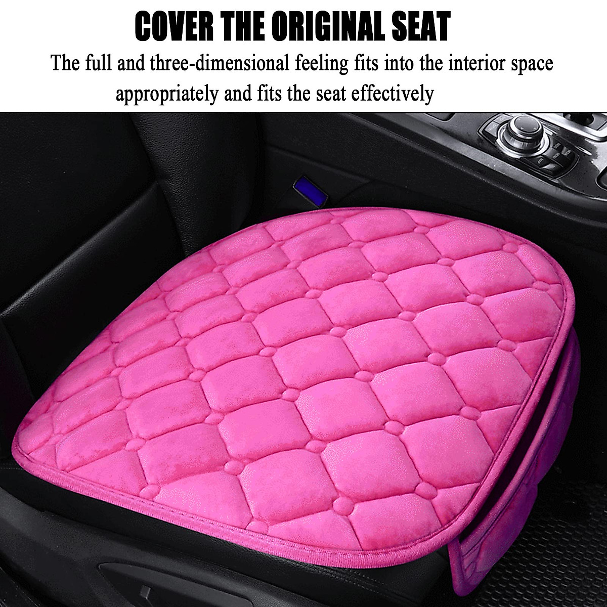 JXJKMMN 2 Pack Seat Cover for Car,Car Front Seat Protector Breathable, Soft Comfort, Car Seat Pad Cover Universal Seat Cushion for Most Cars,Car Interior Accessories for Men Women (Pink)