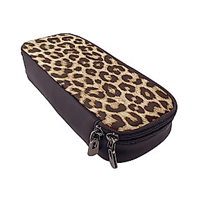 Fun leopard print Pencil Pouch, Pencil Bag Flip Pen Box, Large Capacity Compartment Pencil Pouches School Teenagers Boys And Girls