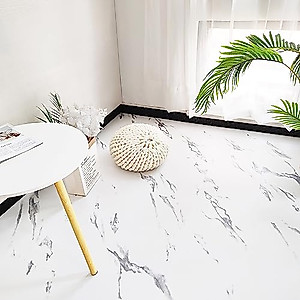 Marble Adhesive Vinyl Flooring Waterproof Peel and Stick Floor Tile Vinyl Flooring for Bathroom Self Adhesive Flooring for Kitchen Bedroom Marble Look 12x12 Inch (12 PCS)