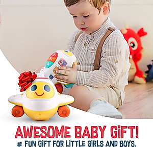 CoolToys My First Plane Airplane Toy for Toddlers and Babies for Learning Letters, Numbers and Colors - Lights Up, Sings, and Moves Around