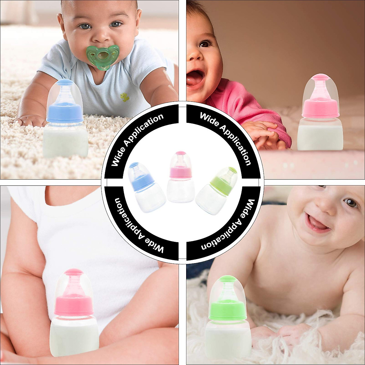 9pcs Mini Cereal Bottle Plastic Feeder Bottles Baby Bottle Juice Hardness for Infant Baby Milk Feeding