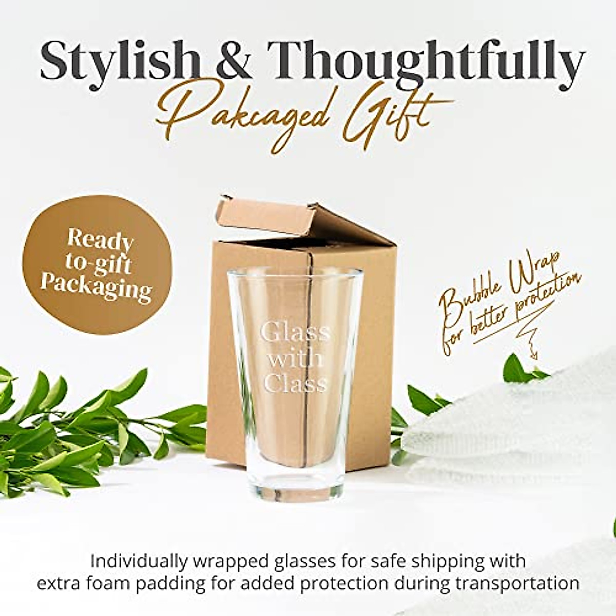 Personalized Beer Glass Engraved with Your Custom Text - Customized Gifts, Unique Birthday Gift, Bridesmaid Gift, Custom Gifts for Women or Men (16oz Pint)