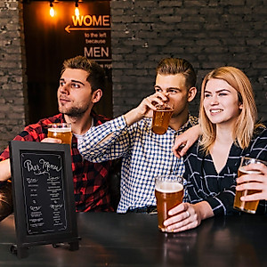 HBCY Creations Black Wooden Tabletop Chalkboard with Legs/Vintage Wedding Table Sign/Small Kitchen Countertop Memo Board/Antique Wooden Frame (9.5” x 14” Inches) (4 - Black)