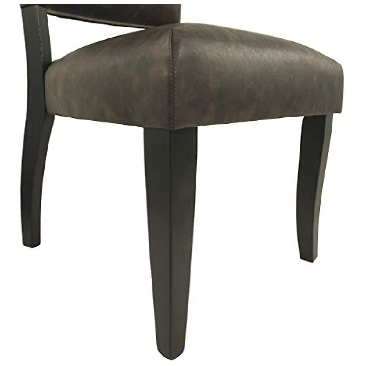 Signature Design by Ashley Sommerford Urban Farmhouse Faux Leather Upholstered Dining Chair, 2 Count, Dark Brown