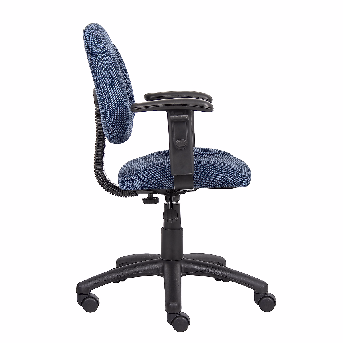 Boss Office Products Perfect Posture Delux Fabric Task Chair with Adjustable Arms in Blue