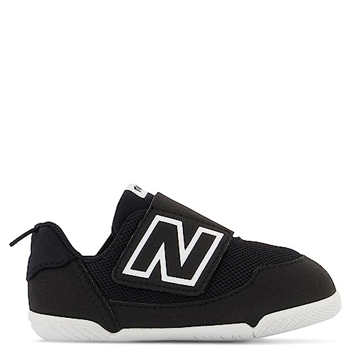 New Balance Kid's New-b V1 Hook and Loop Sneaker, Black/White, 9 Wide Toddler