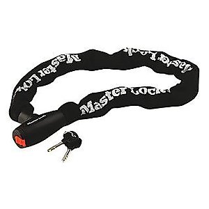 Master Lock 8291DPS 3' Black HardenedSteel Chain with Integrated Keyed Lock