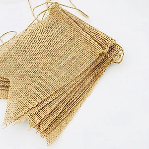 CrazyCharlie Burlap Banner,15pcs Swallowtail Flags and 13pcs Triangle Flags DIY Decor for Party Wedding Graduation Baby Shower