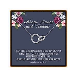 IEFLIFE Two Circles Necklace Gifts for Aunts from Niece Ifinity Aunt Niece Jewelry Niece Necklace from Aunt, Birthday Gifts
