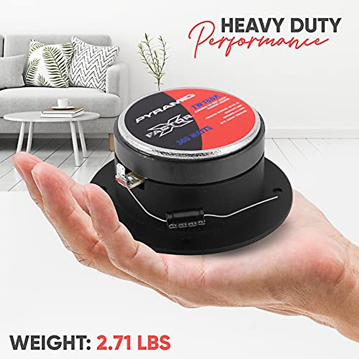 Pyramid 1” Audio Car Tweeter Speaker - 3.25” Bullet Horn Aluminum Die-Cast Titanium Dome, 300 Watt Peak, 2k-25kHz Frequency Response, 4 to 8 Ohm, Heavy Duty 20 oz. Magnet Structure - 1 Pair TW18BK