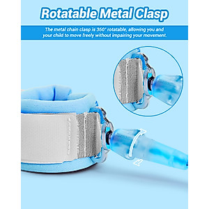 Dr.meter Kids Leash for Toddler, Reflective Anti Lost Wrist Link with Key & Lock, 8.2ft Safety Wristband Child Walking Harness for Supermarket Mall Airport Amusement Park Zoo Travel, Blue