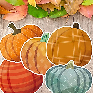 54Pcs Pumpkin Cutouts Fall Watercolor Pumpkin Cut-Outs Thanksgiving Table Place Cards Supplies Halloween Classroom Bulletin Board Set Party Hanging Decorations