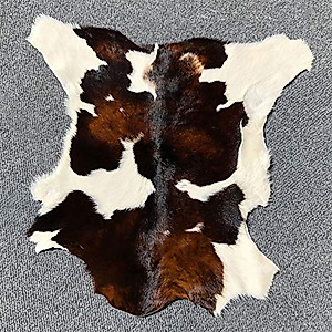 Small Tricolor Brazilian Calf Skin Calf Hide Exotic Cowhide Rug Tri Cow Hide Leather Cow Skin Area Rug Hair on - 4 ft X 3 ft Small