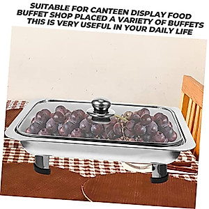 Angoily Steel Buffet Metal Serving Tray Snack Trays Square Pan Buffet Serving Platters Serving Chafers Entertaining Buffet Dishes Serving Dish Buffet Server Dish Chafing Dish Buffet Set