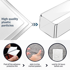 Taozun Hand Towel Holder - Clear Towel Rack for Bathroom, Adhesive Towel Bar Stick on Kitchen Wall, Acrylic Towel Rail No Drill Towel Holder, 2 Packs