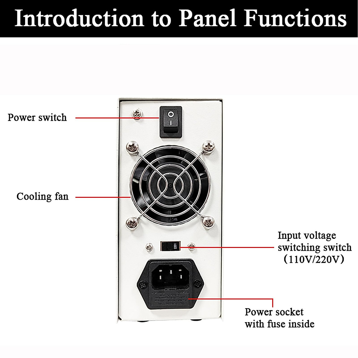LWLONGWEI DC Power Supply Variable, Adjustable Switching Regulated Power Supply 30V 10A with Encoder Coarse & Fine Adjustments Knob, Beach Power Supply with USB 5V 2A Charge Interface