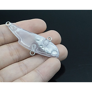 10PCS Unpainted VIB Lipless Sinking Fishing Pencil Lures 48mm 6g ABS Hard crankbait Outdoor Sports 8382# Free Eye