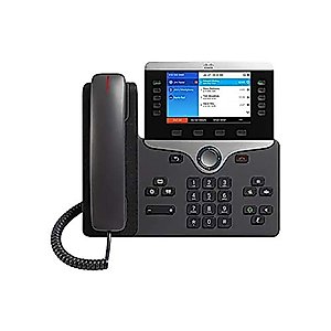 Cisco IP Phone 8851 with Multi-Platform Phone Firmware, 5-inch VGA Backlit Color Display, Gigabit Ethernet Switch, Class 2 PoE, USB Port (CP-8851-3PW-NA-K9=)