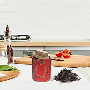 ABOOFAN 2pcs Tea Storage Tin Tea Canister Tinplate Tea Storage Holder Airtight Tea Tin Coffee Bean Canister