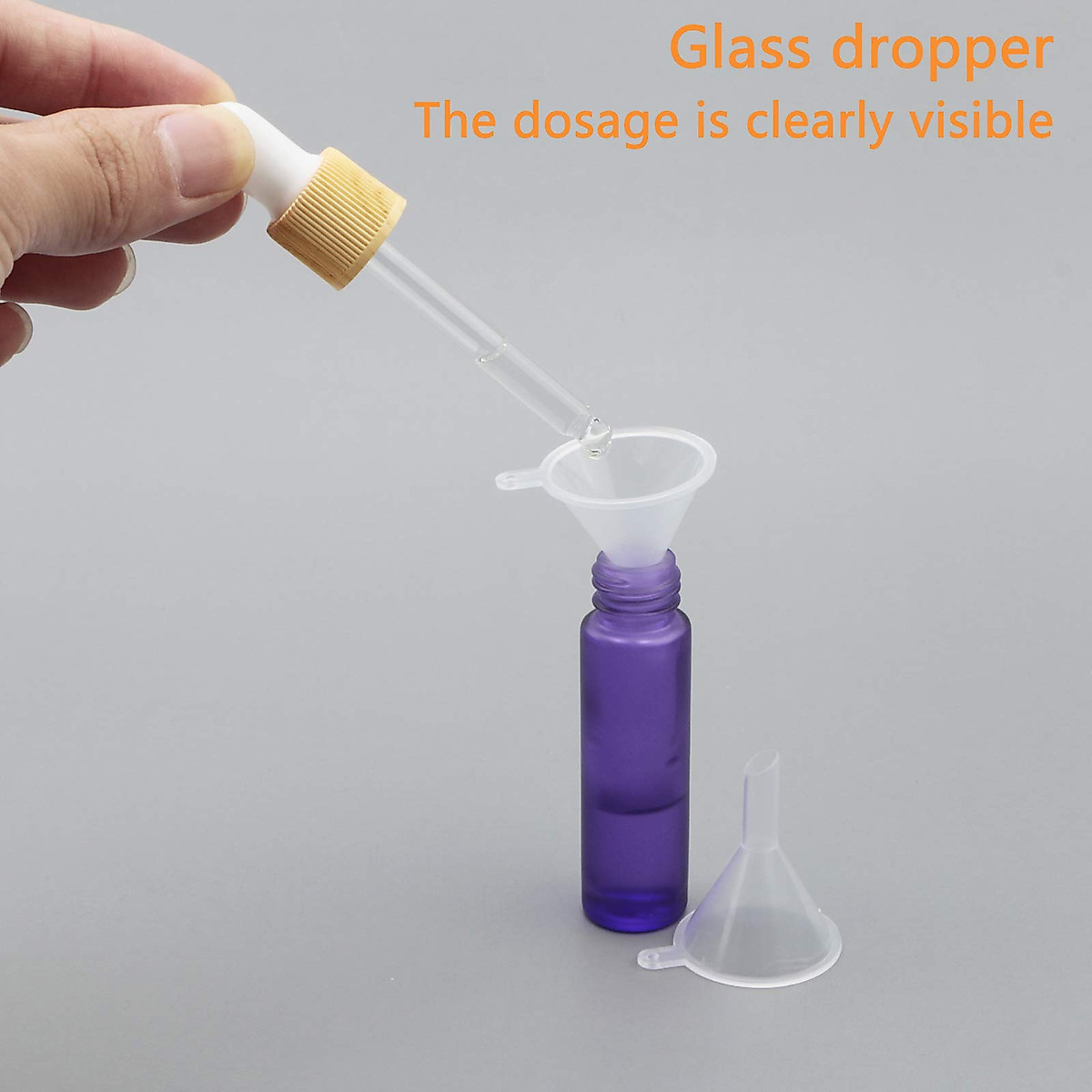 Ellbest 10ml Essential Oil Dropper Glass Bottle 10pcs Colorful Dropper Bottles with Eye Dropper for Travel, Carrying Outside (Matte Purple)