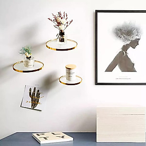 Blessings Decor Home Decor Storage Ledge Mount Office Modern Bracket Support Rack Storage Holder Living Room Books Wall Shelf Glass Decoration (Medium)