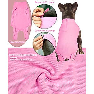 Wabdhaly Dog Surgery Recovery Suit for Female Spay,Puppy Surgical Recovery Zip Up Suit,Anti-Licking Bodysuit for Abdominal Wounds,Cone Alternative Recovery Blank Suit for Dogs