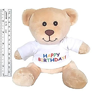 Hug-a-BooBoo Happy Birthday! Small Plush Teddy Bear from Super Cute 6 Inch Plush Teddy Bear with “Happy Birthday!” Message T-Shirt - Great for Gift, Gift Basket, Party Favor