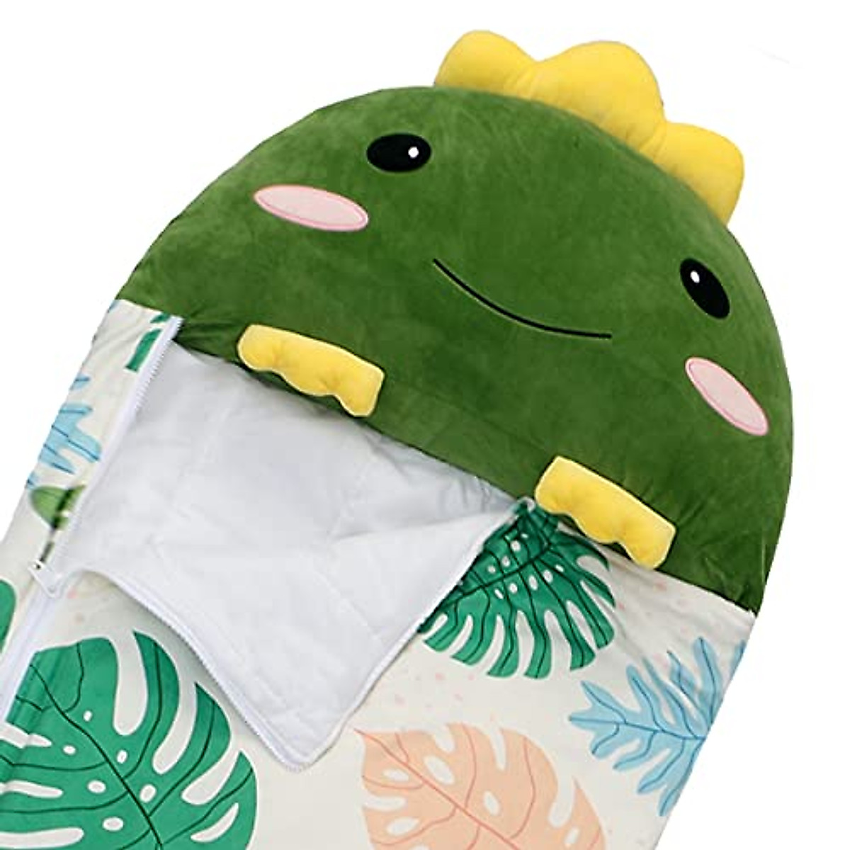 Kids Sleeping Bags with Pillow?Pillow & Sleepy Sack, Portable and Foldable, Lightweight and Breathable, 2 in 1 Pillow&Sleeping Bags for Spring and Summer, Gift for Kids(L-66“* 30”Dinosaur)