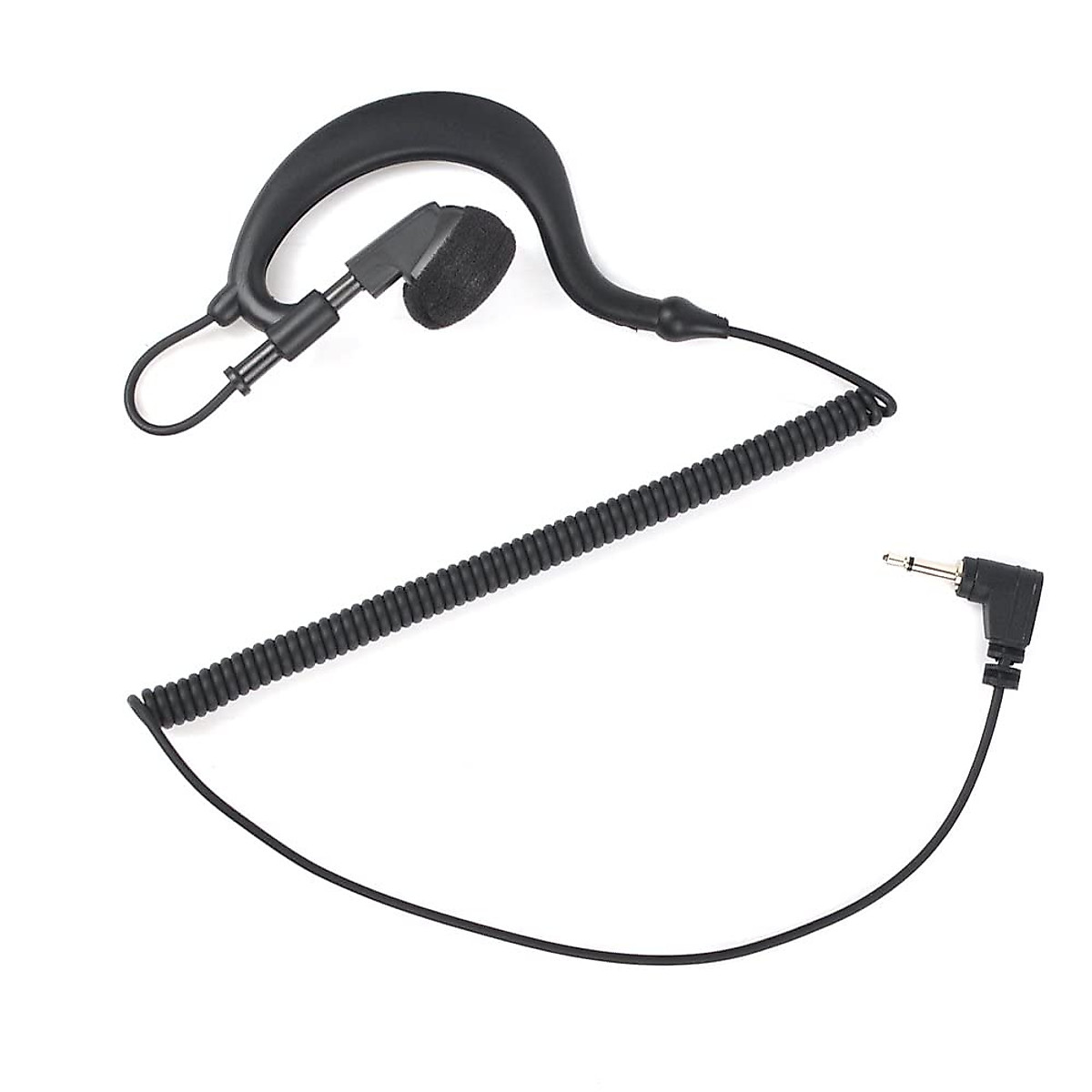 HYS 2.5mm Receiver/Listen Only Earphone TC-617 G Shape Soft Flexible Ear Hook Earpiece Headset for Two-Way Radios, Transceivers and Radio Speaker Mics Jacks