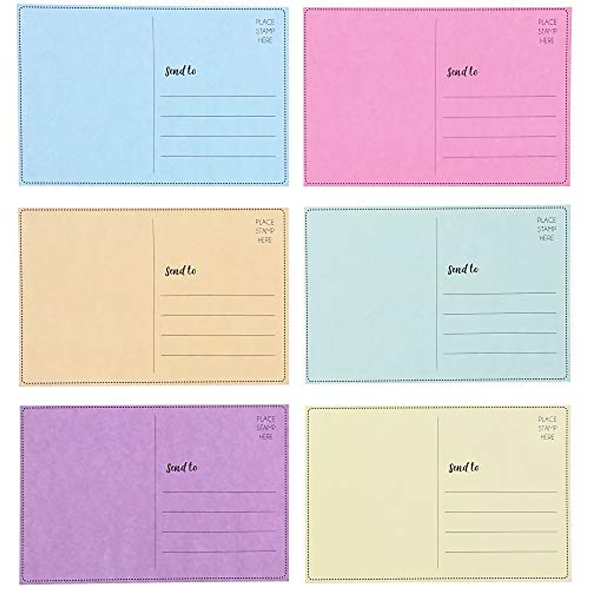 Paper Junkie Multicolored Mailable Blank Postcards Pack of 48 – 4 x 6 inches