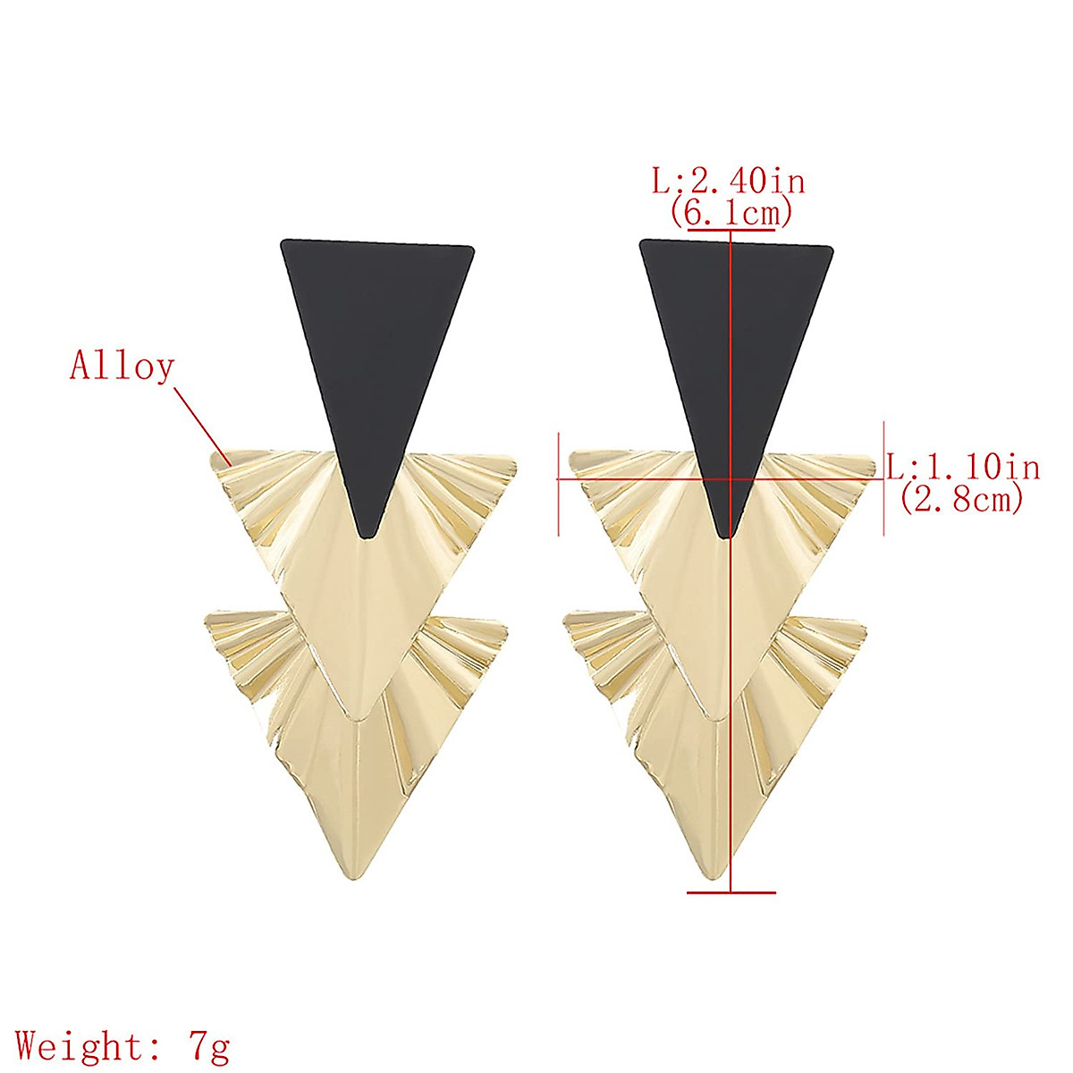 TIANBANGSHI Triangle Statement Drop Dangle Earrings Gold Thin Wire Irregular Geometric Earrings square Earrings For Women Fashion Jewelry Gifts (Gold-1)