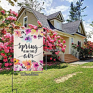 BLKWHT Spring is in The Air Garden Flag Vertical Double Sided 12 x 18 Inch Flower Yard Décor