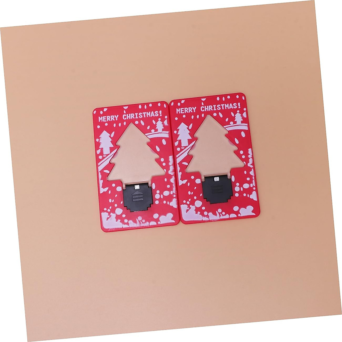 DOITOOL 15 Pcs Christmas Decorative Night Light Christmas Pocket Lamp Christmas Folding Lamp Portable Credit Card Light Cristmas Glowing Toy Cristmas Party Favors Child Christmas Tree